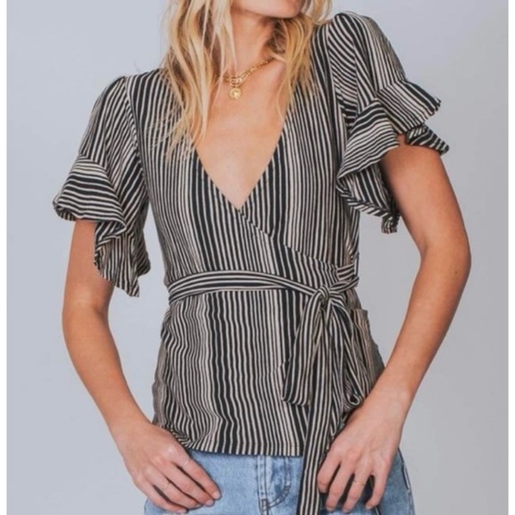 Free People | Tops | Free People Wrapped Around My Finger Striped ...